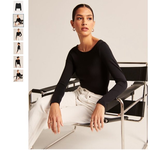 Abercrombie & Fitch | Tops | Nwt Af Black Seamless Fabric Boatneck Top | Poshmark